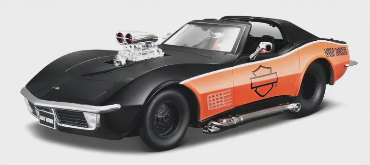 1:24 Diecast Models Cars - Maisto Harley Davidson Custom 1970 Corvette ...